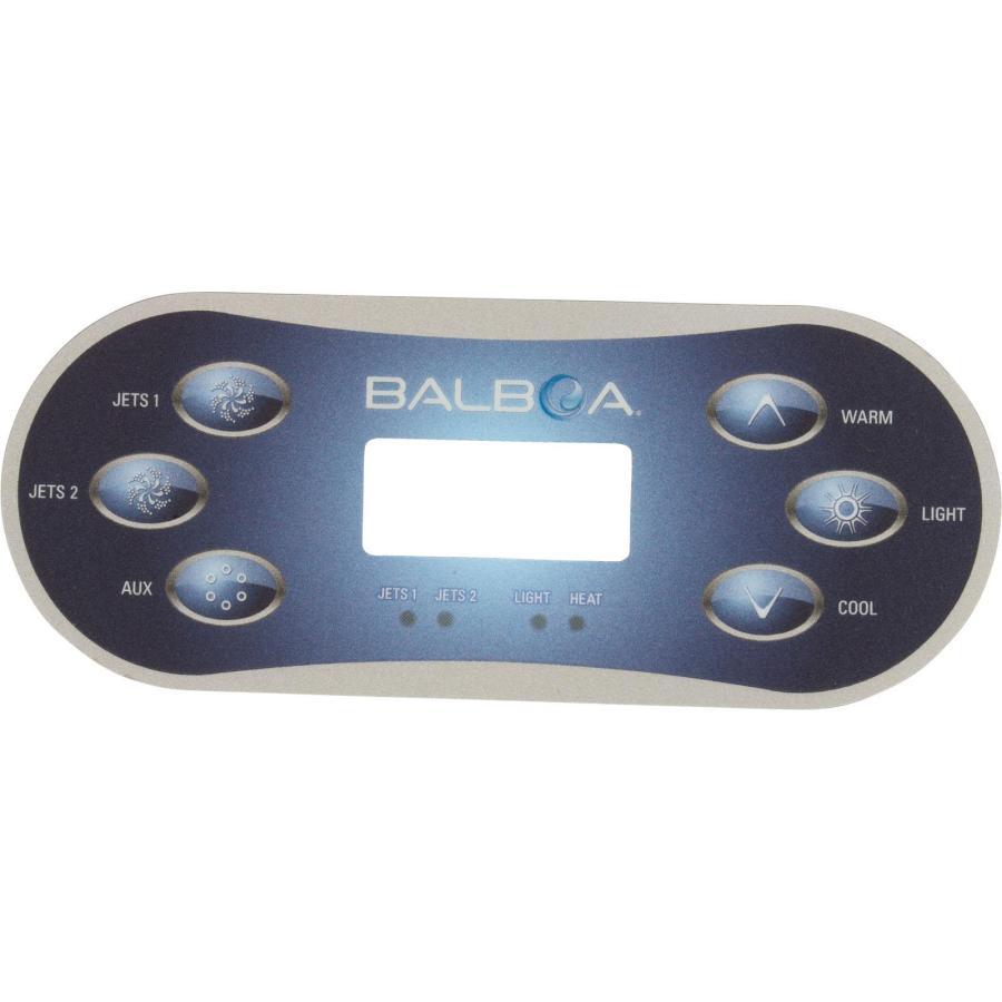 Overlay, Balboa BP Series, TP600, 6 Button, P1, P2, Aux, Temp, Lt: Hot ...